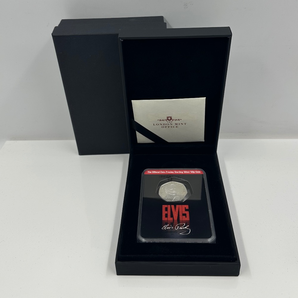 Pre-owned THE 2024 ELVIS PRESLEY STERLING SILVER 50P COIN - Own4Less